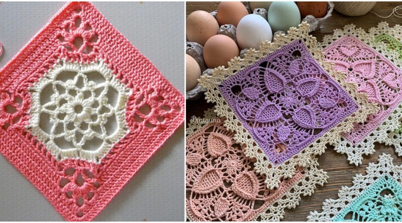 Lacy Square Project Ideas and Free Patterns - CROCHET STEP BY STEP