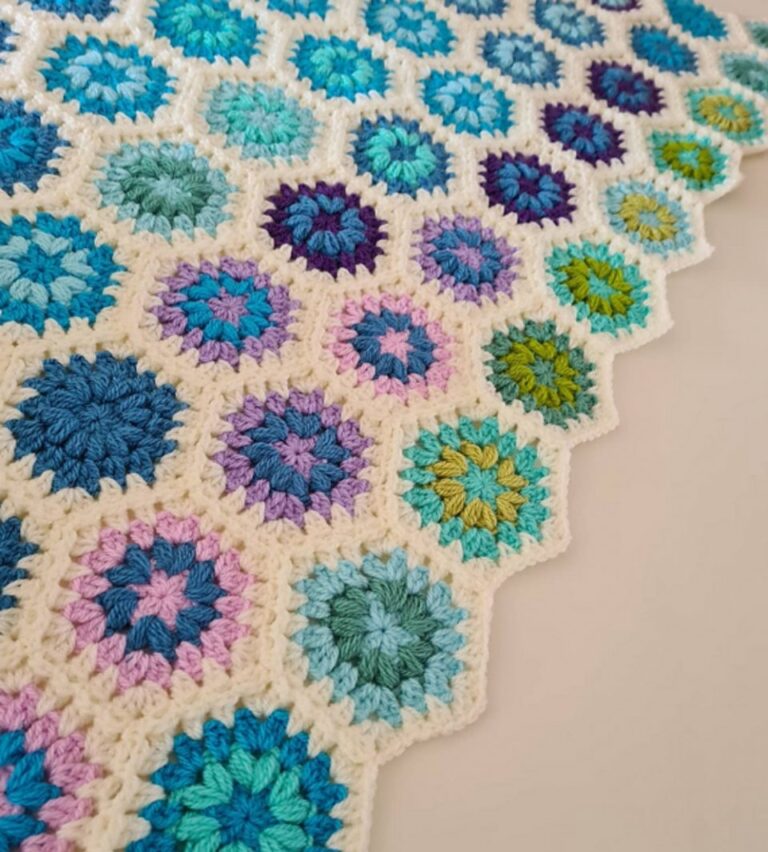 Primrose Hexagon Afghan - CROCHET STEP BY STEP
