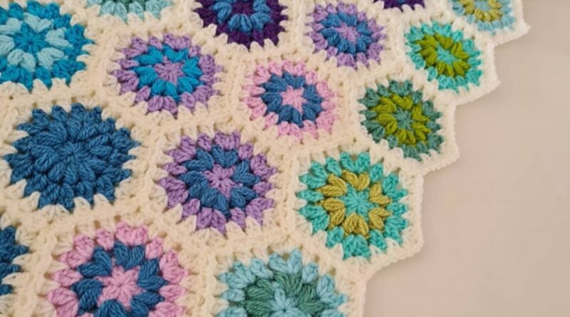 Primrose Hexagon Afghan - CROCHET STEP BY STEP