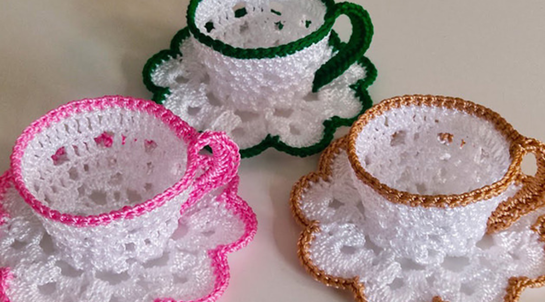 CROCHET TEA CUP TO USE AS DECOR - CROCHET STEP BY STEP